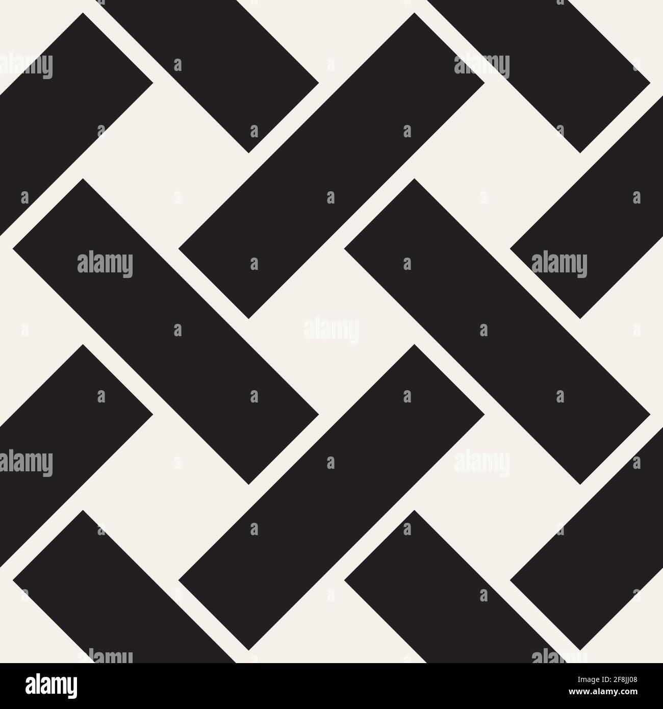 Vector seamless pattern. Repeating geometric black and white interlocking lines. Abstract ...
