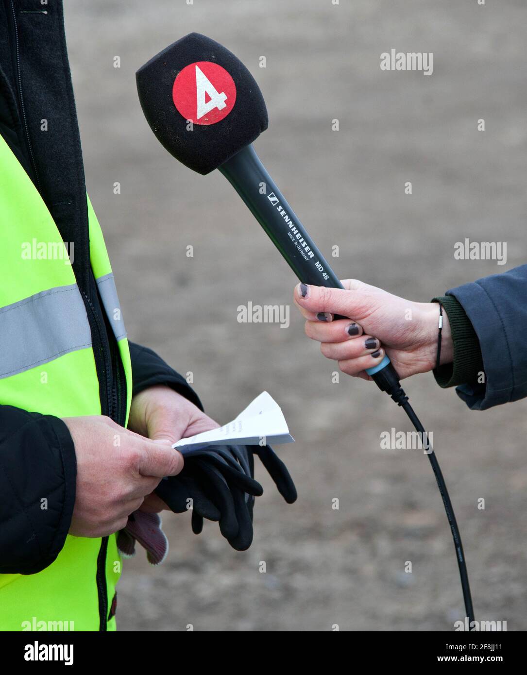 A reporter from the TV station TV4 Stock Photo - Alamy