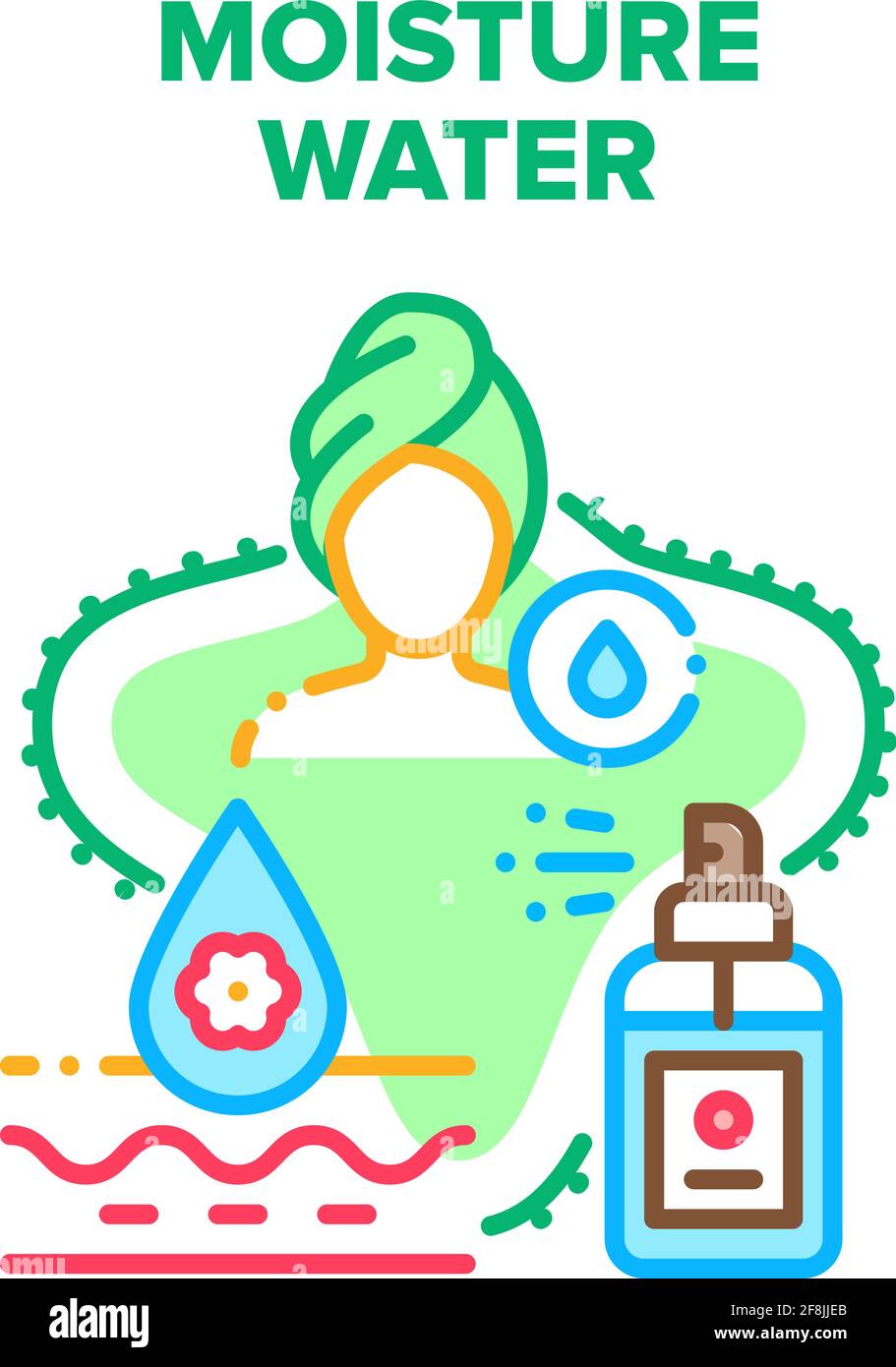 Moisture Water Vector Concept Color Illustration Stock Vector Image ...