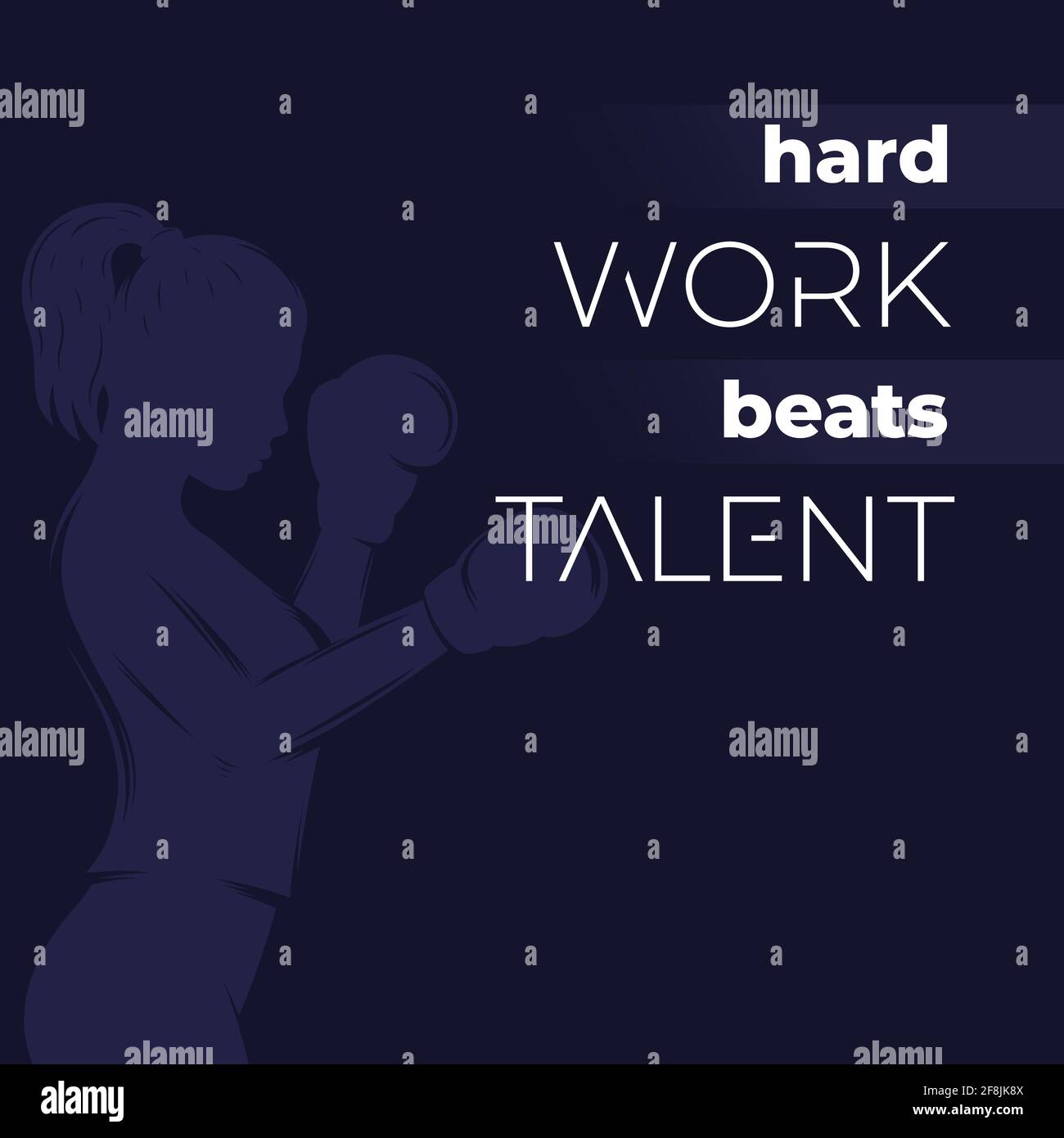 Motivation quote, hard work beats talent poster Stock Vector Image ...