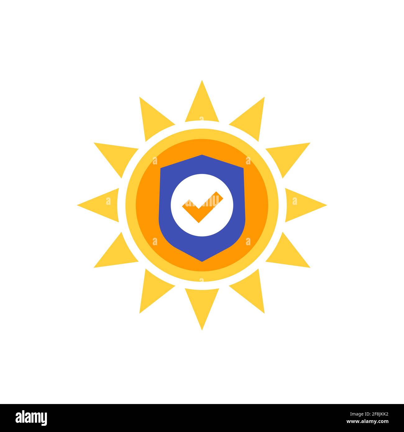 UV protection icon, sun with shield vector Stock Vector Image & Art - Alamy