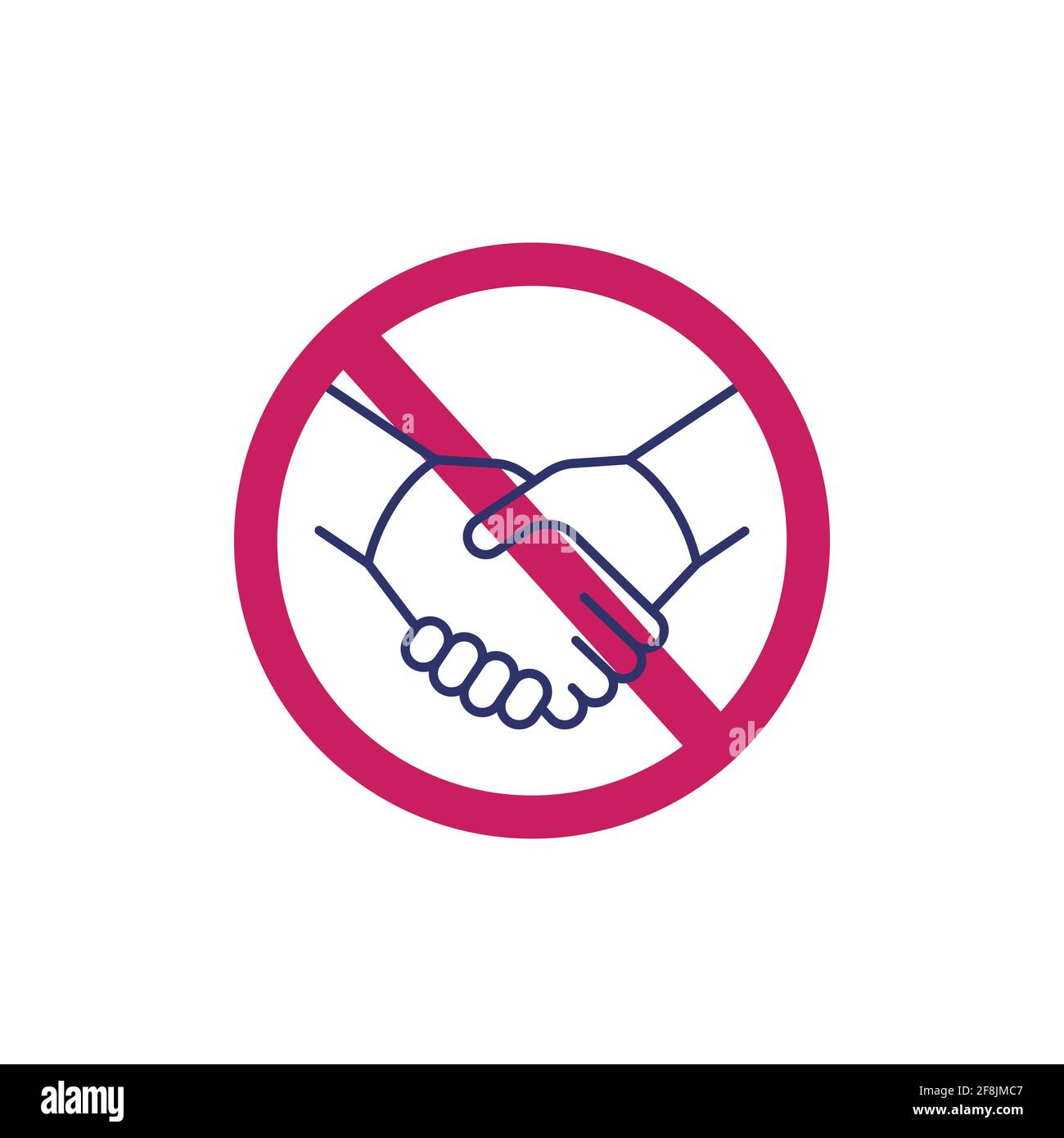 no handshake icon, shaking hands forbidden sign Stock Vector Image ...