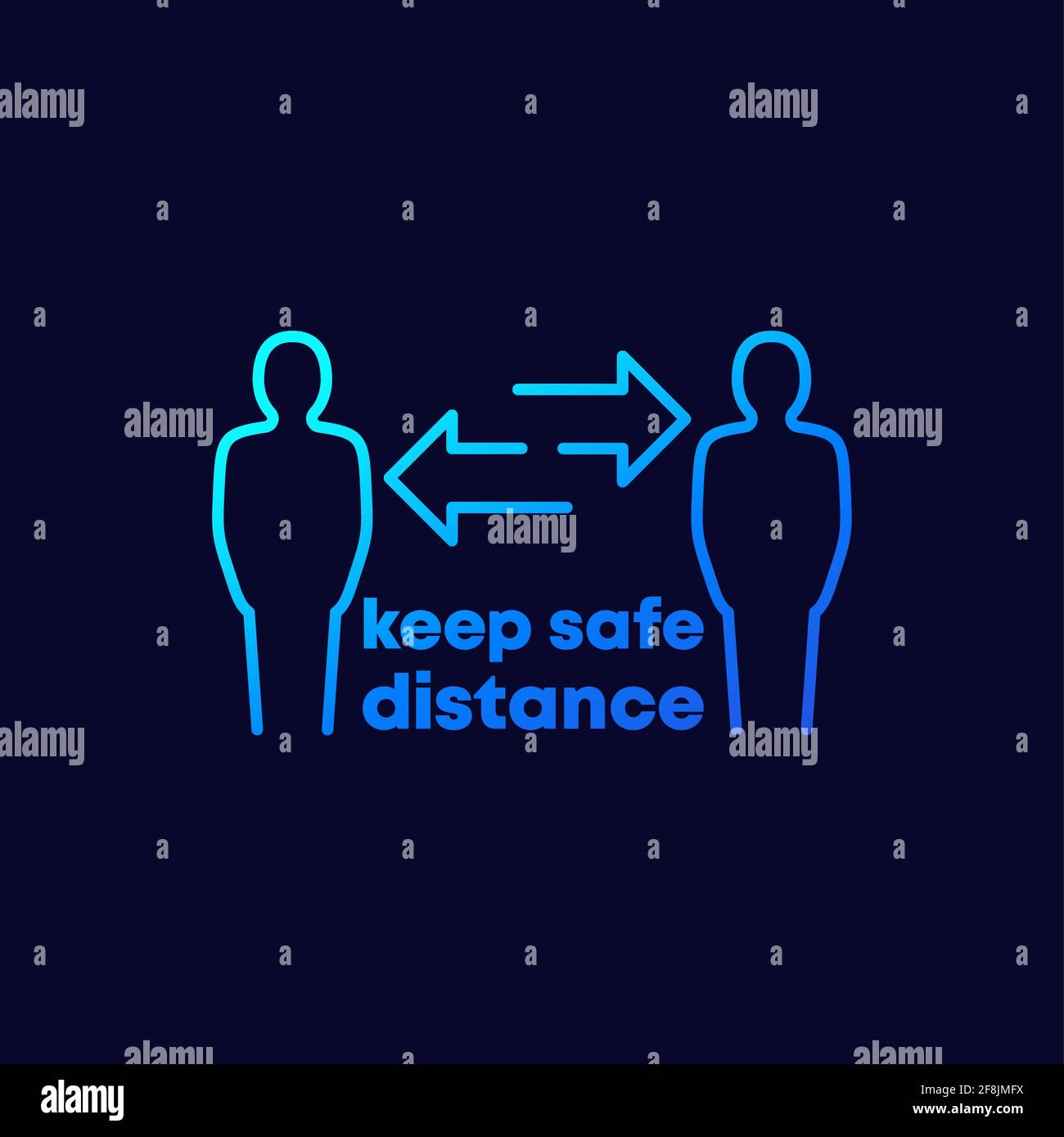 keep safe distance vector sign on dark Stock Vector Image & Art - Alamy