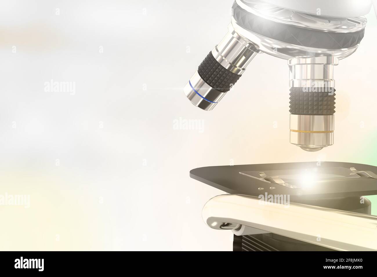 physic discovery concept, laboratory modern scientific microscope with ...