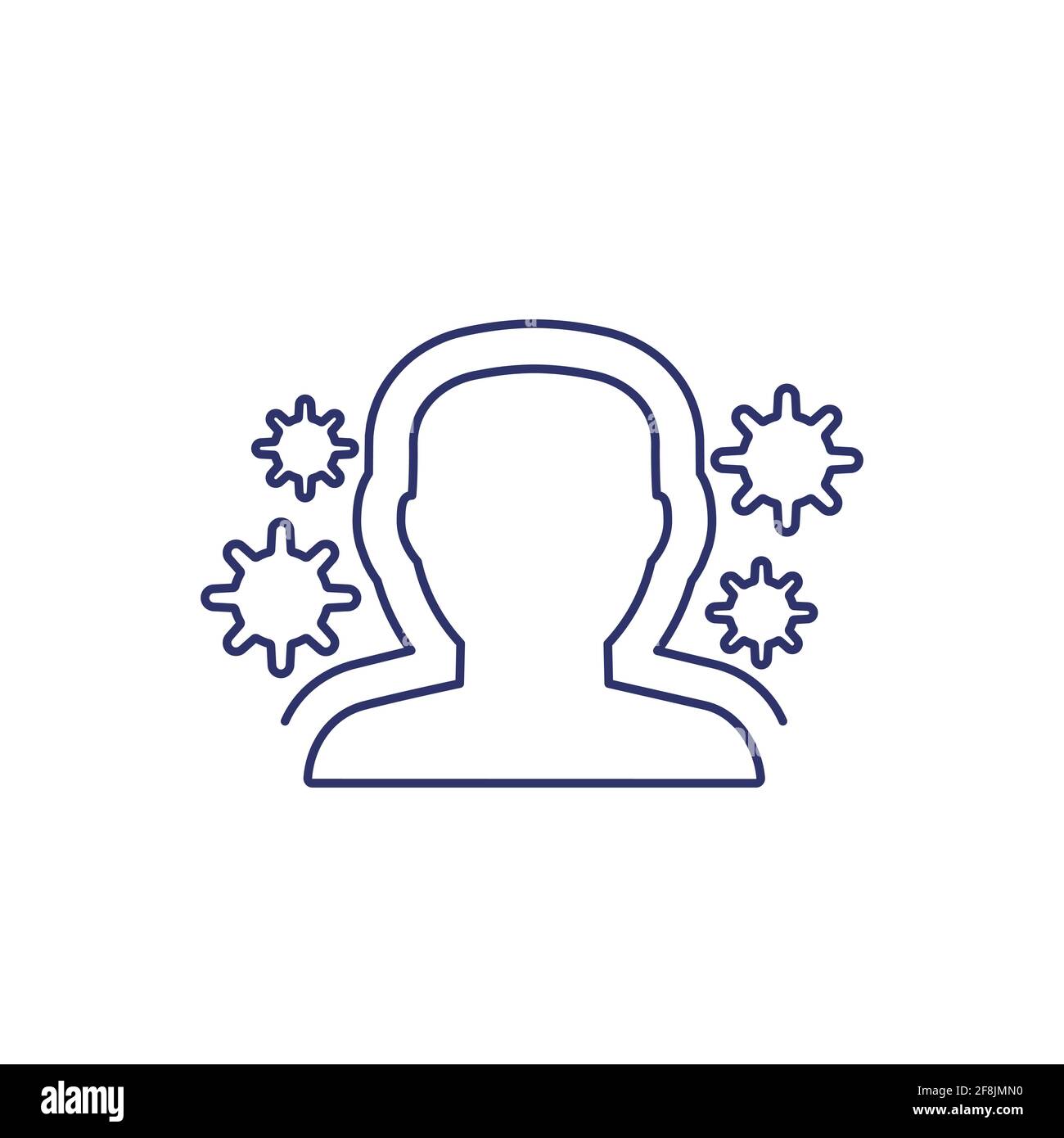 immune system and immunity line icon, vector Stock Vector Image & Art ...