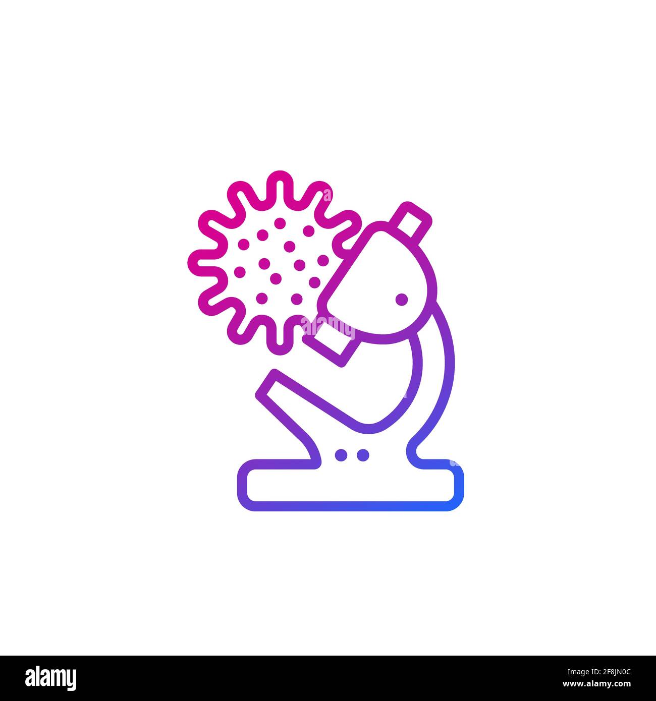 virus research line icon with microscope, vector Stock Vector Image ...