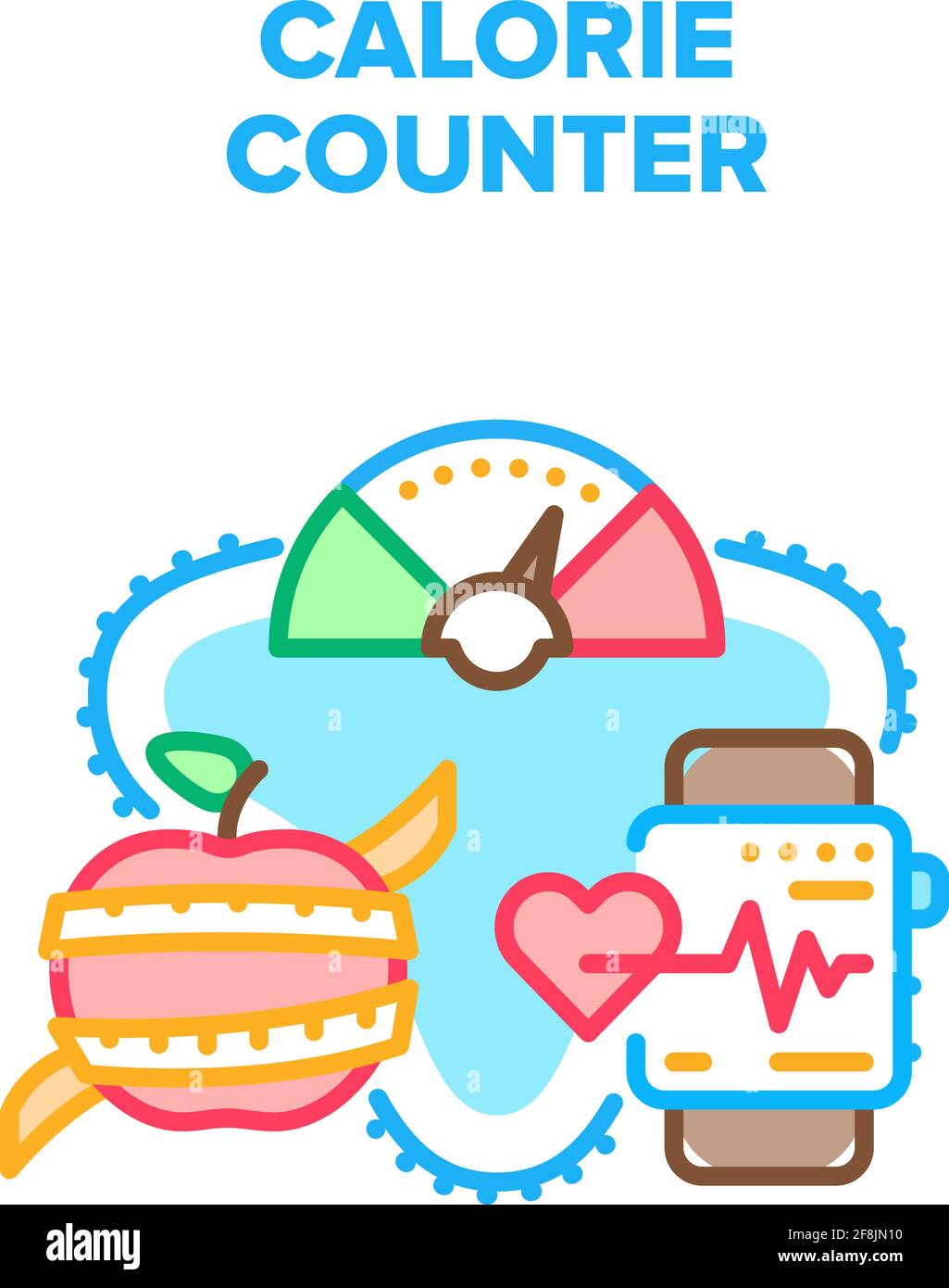 Calorie Counter Vector Concept Color Illustration Stock Vector Image ...