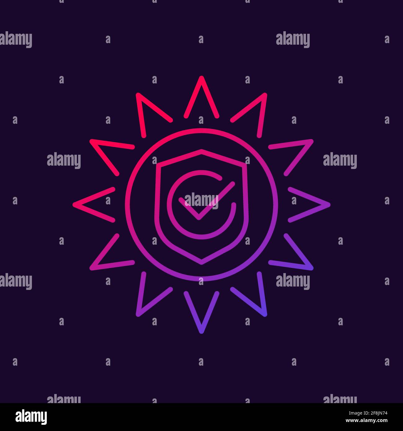 UV protection icon, sun and shield line vector Stock Vector Image & Art ...