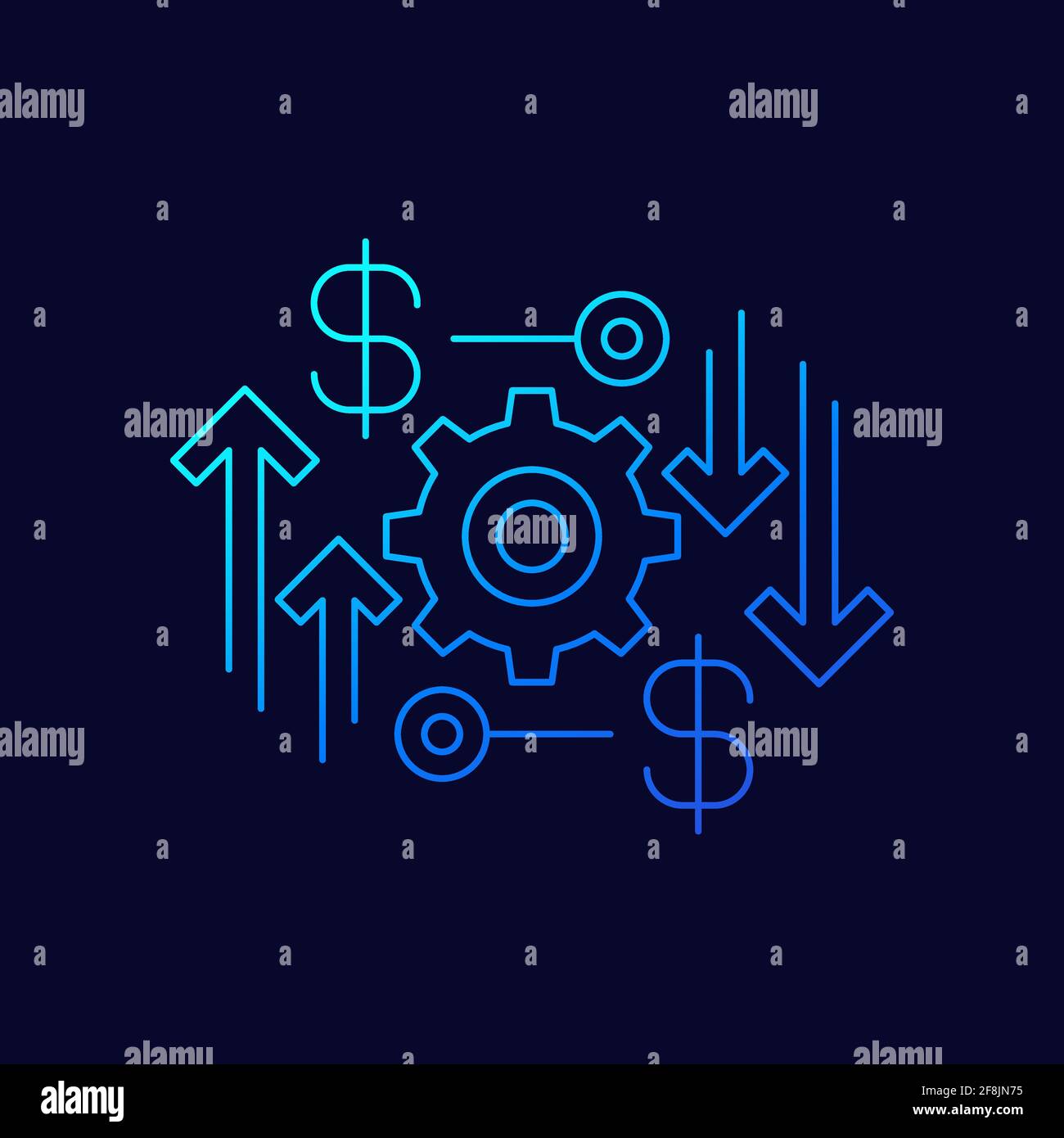 cost effective, financial linear vector icon Stock Vector Image & Art ...