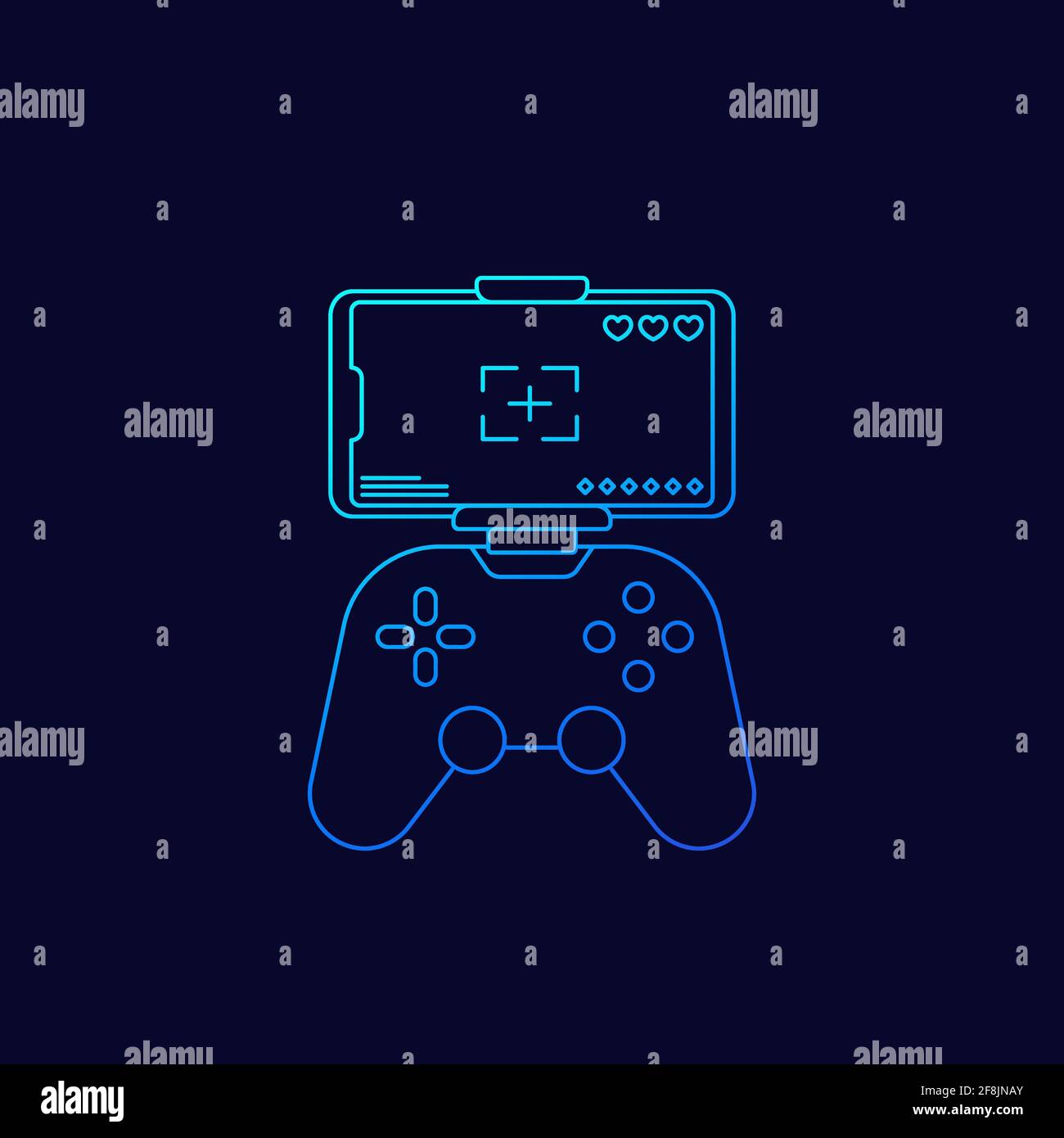 gamepad for smartphone line icon Stock Vector Image & Art - Alamy