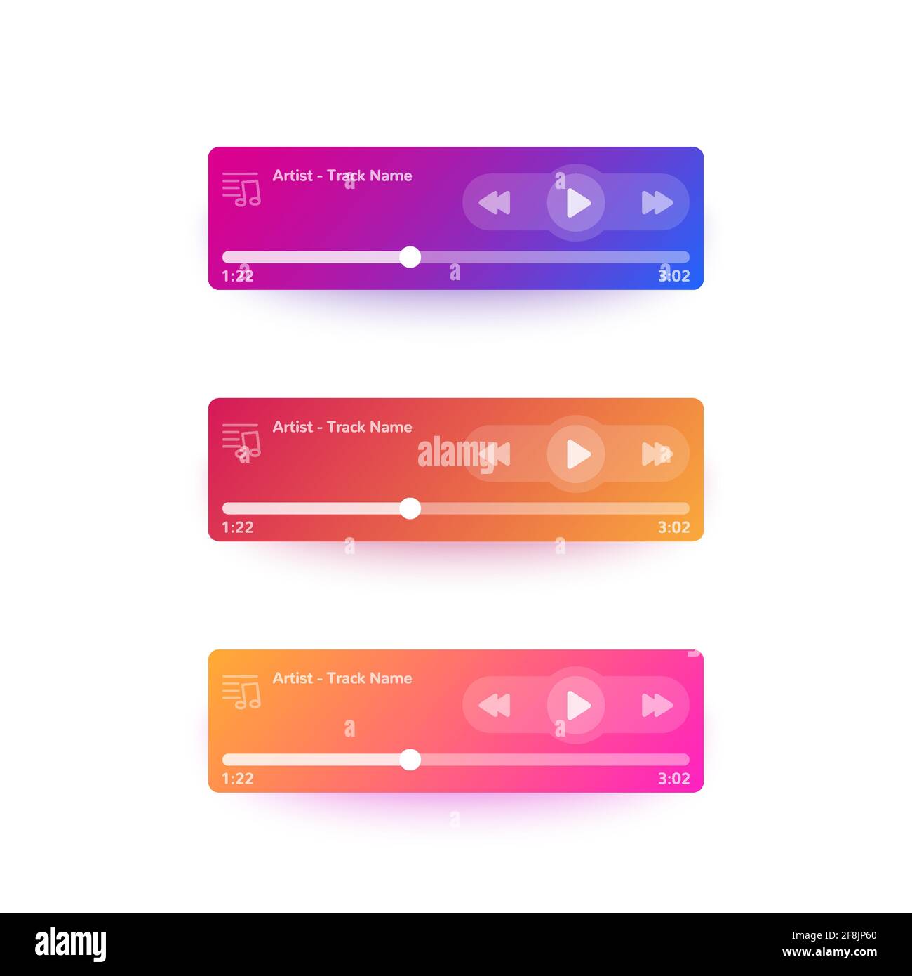 Music player ui, mobile interface design, vector Stock Vector Image ...
