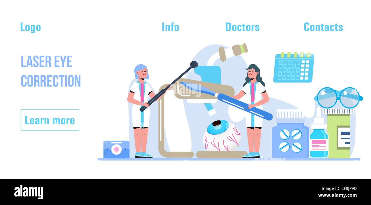 Laser eye correction concept vector. Eye doctor, oculist concept for ...