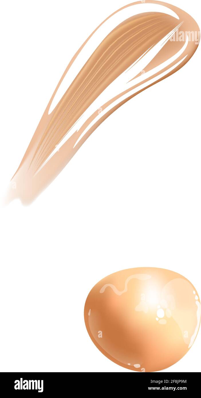 Set of realistic cosmetic cream smears. Skin toner of different body ...