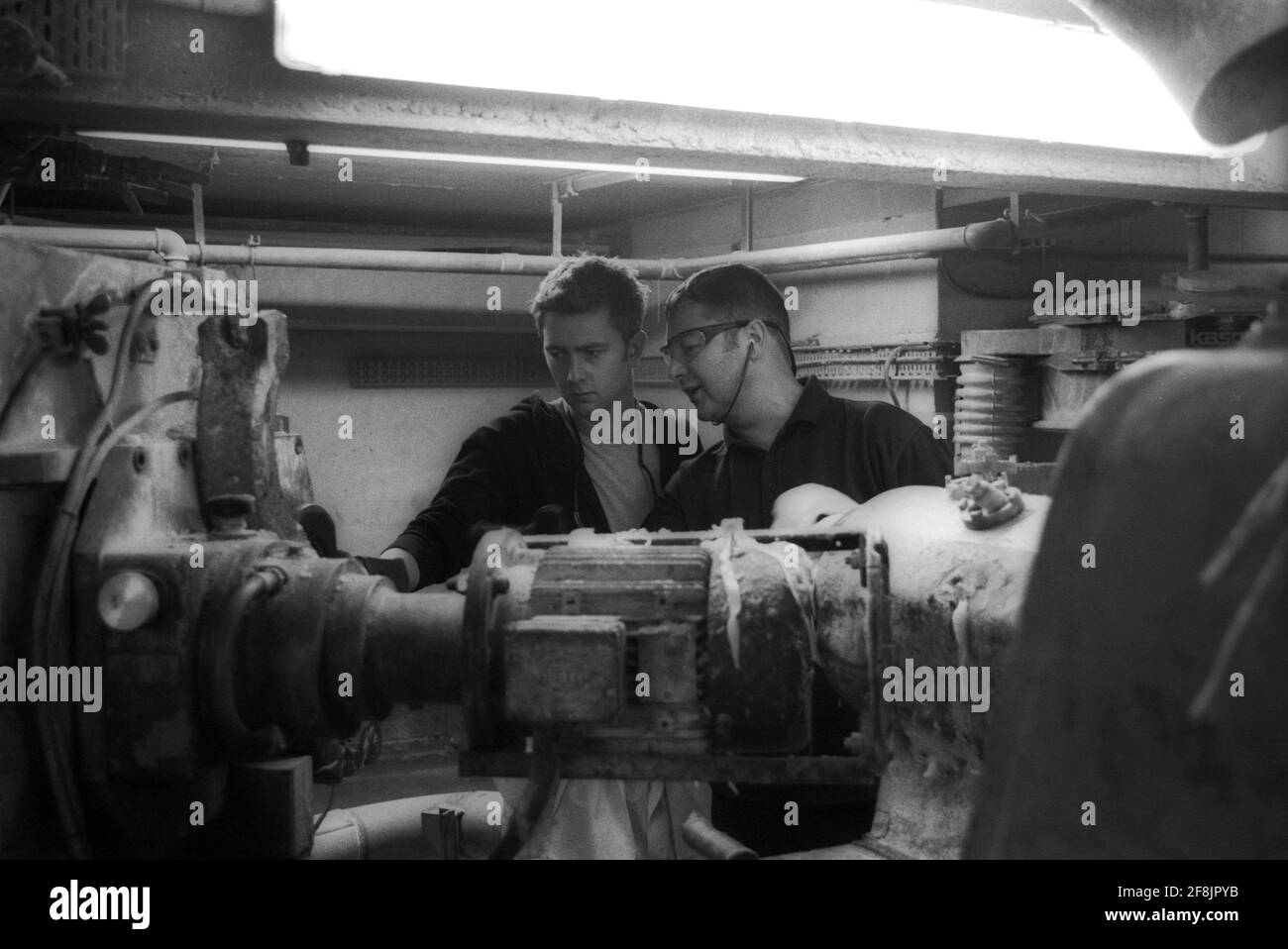Heavy plant machinery in factory Black and White Stock Photos & Images ...