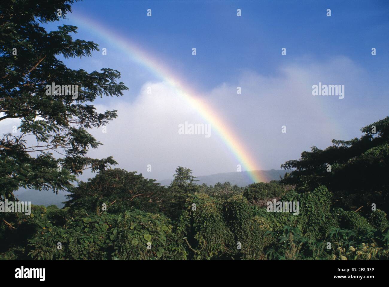 Fiji. Landscape. Rainbow. Taveuni Island Stock Photo - Alamy