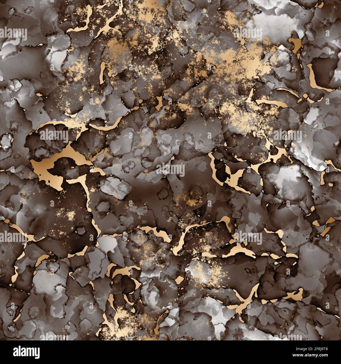 Seamless abstract alcohol ink art with gold leaf overlay Stock Photo ...