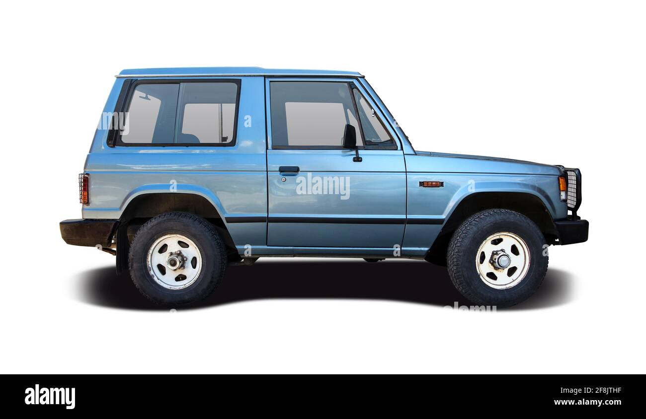 Japanese SUV car side view isolated on white background Stock Photo - Alamy