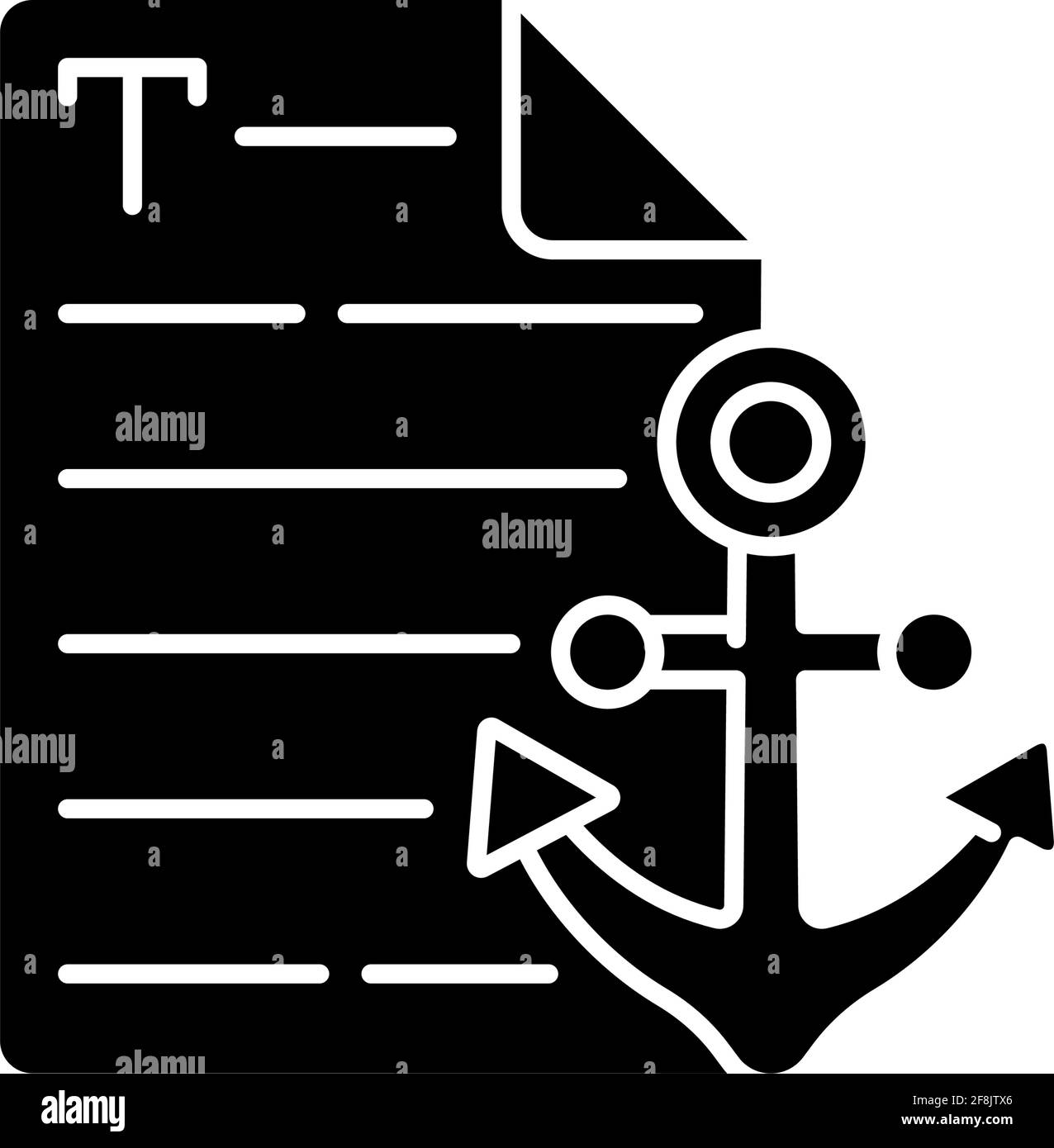 Anchor text black glyph icon Stock Vector Image & Art - Alamy