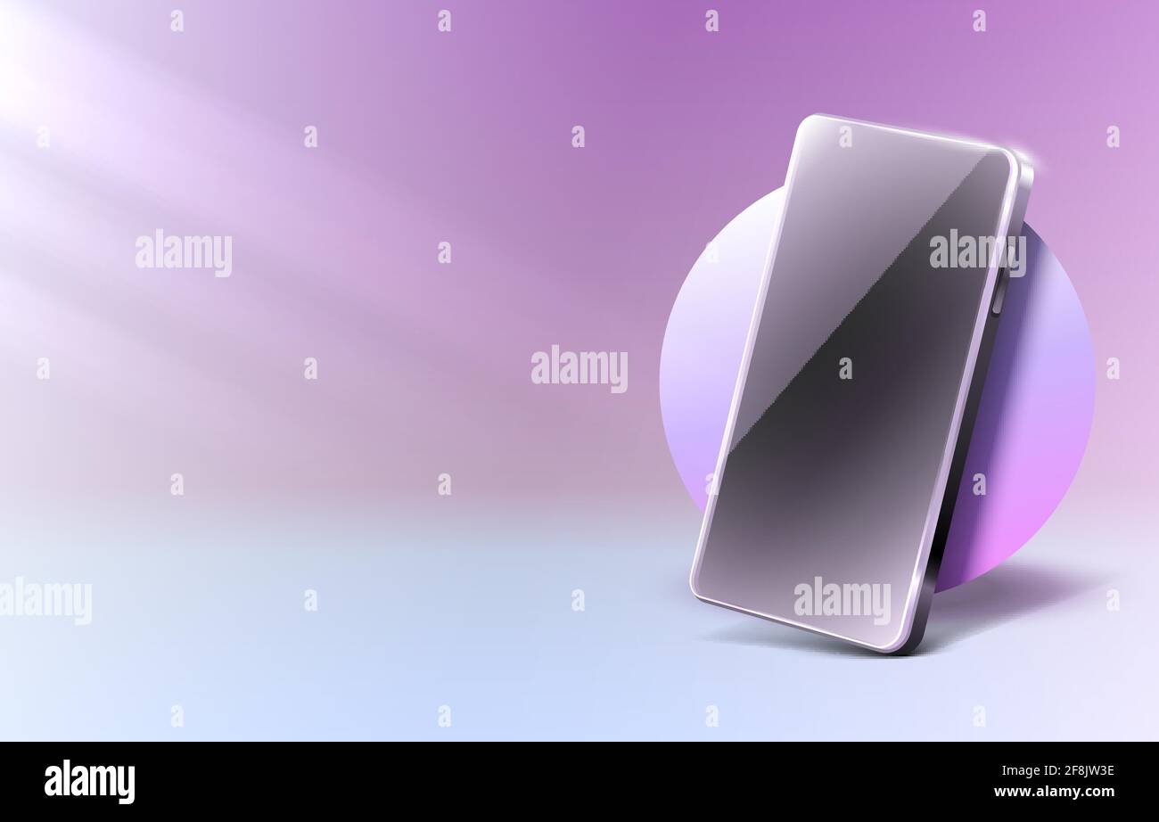 Smartphone mobile screen, technology mobile display light. Vector ...