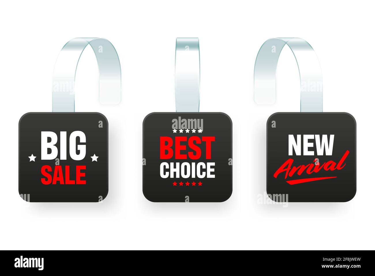 Supermarket promotional wobblers isolated on white background ...