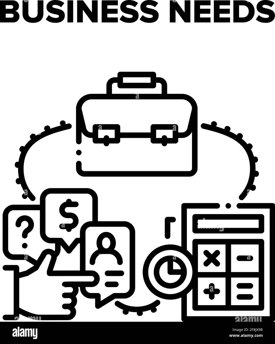 Business Needs Vector Black Illustration Stock Vector Image & Art - Alamy