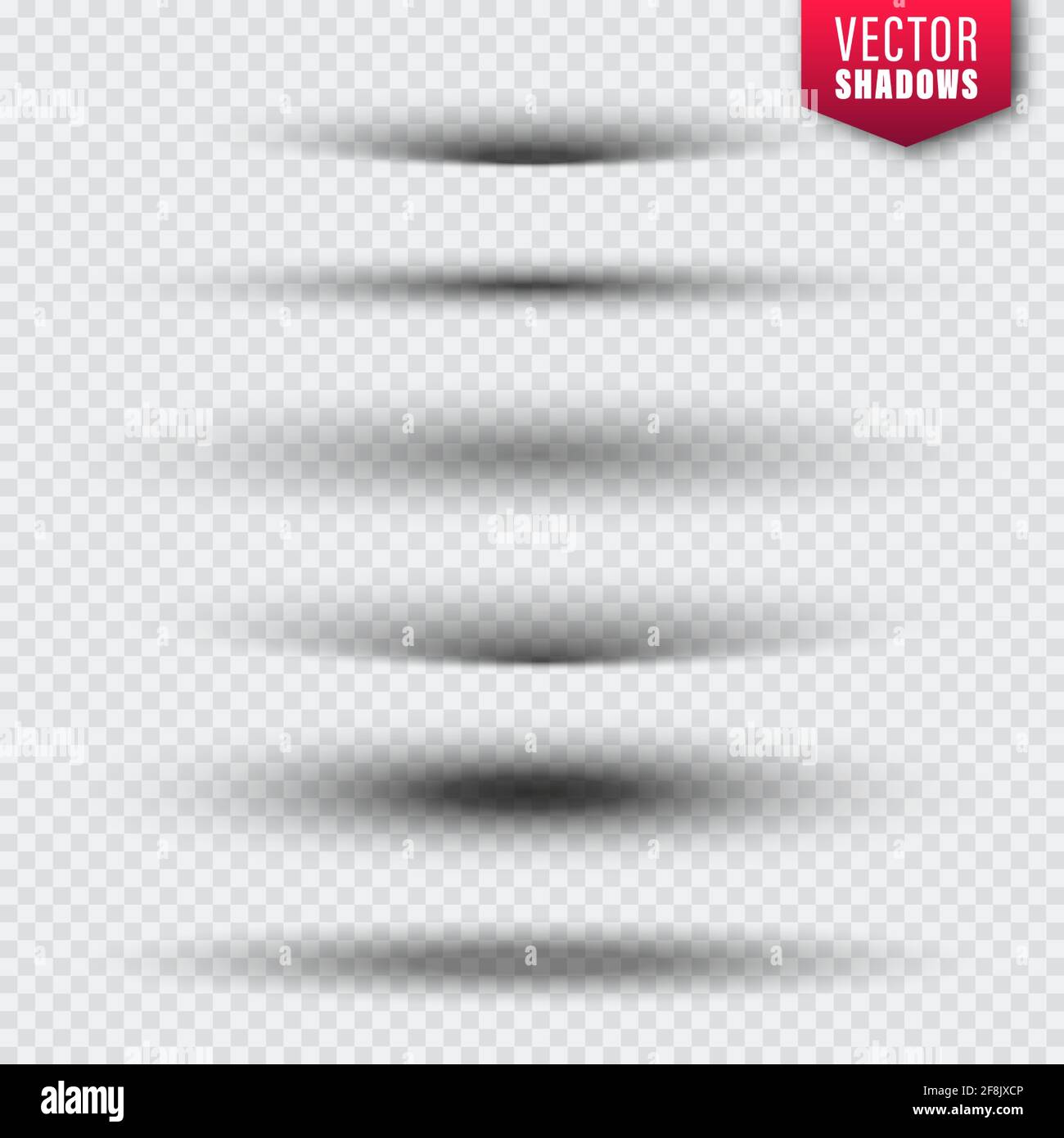 Vector shadows collection on transparent background. Realistic shadow ...