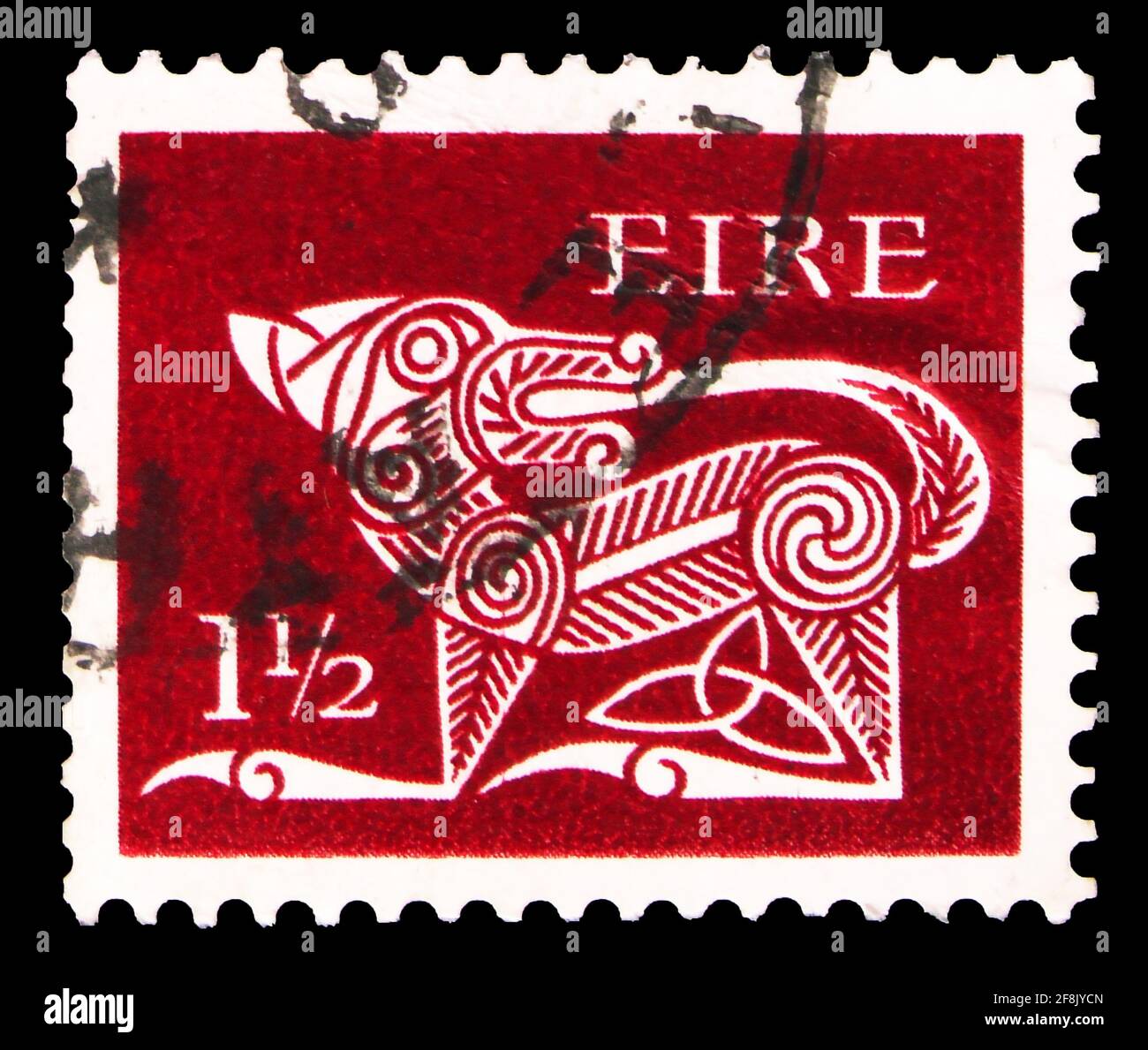 MOSCOW, RUSSIA - OCTOBER 7, 2019: Postage stamp printed in Ireland ...