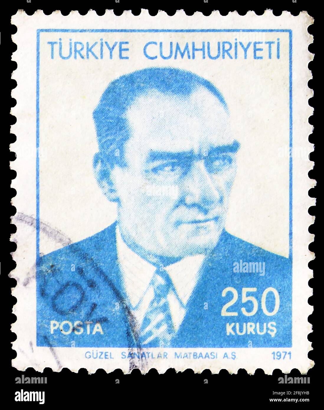 MOSCOW, RUSSIA - OCTOBER 7, 2019: Postage stamp printed in Turkey shows ...