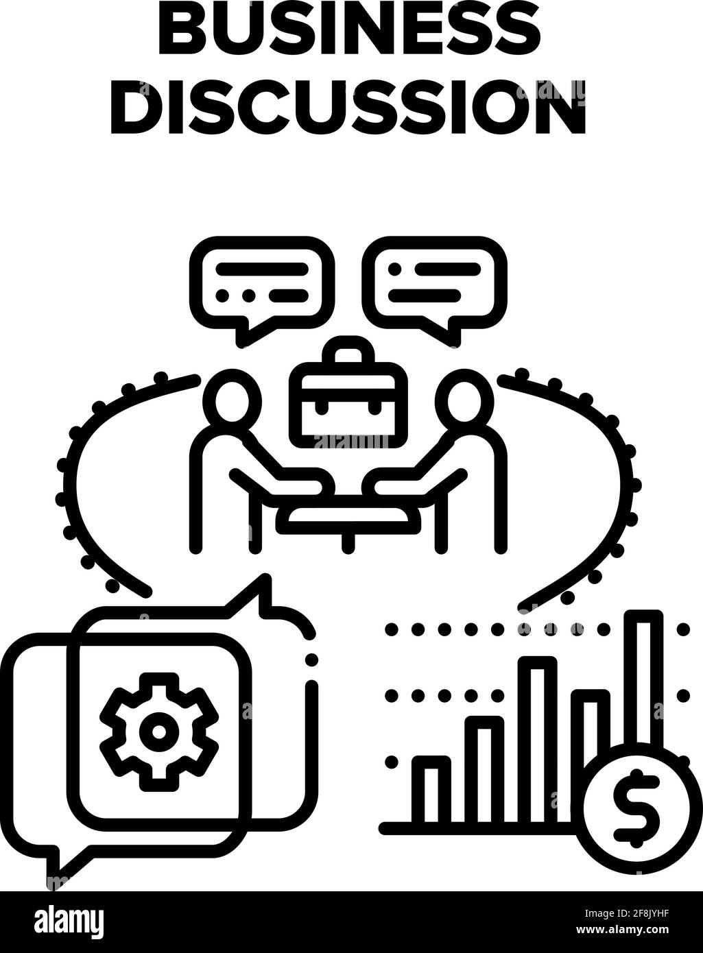 Business Discussion Partner Vector Black Illustration Stock Vector ...