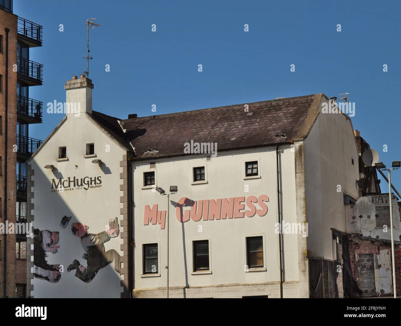 McHughs bar Laganside Belfast street photography Stock Photo - Alamy