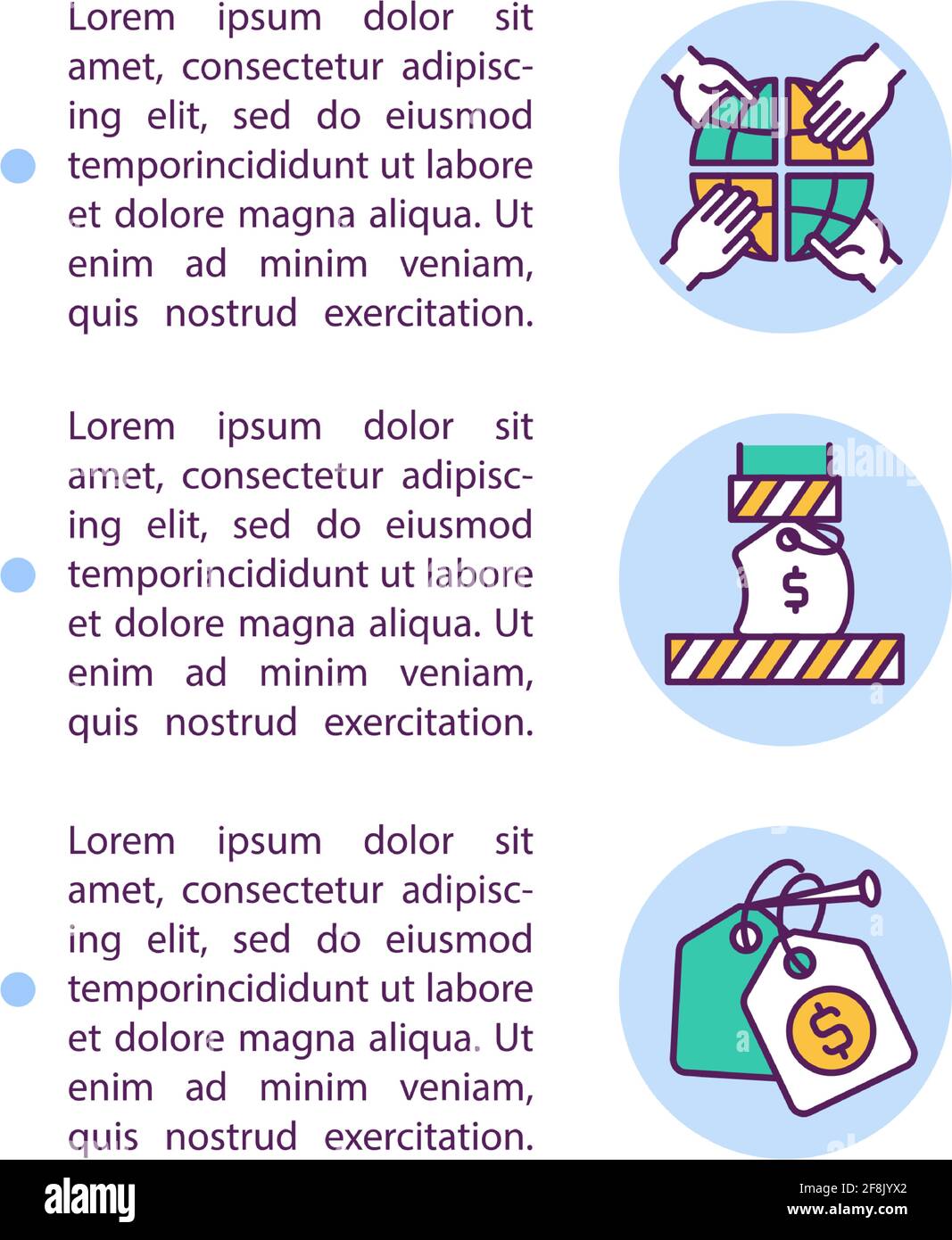 Banning anti competitive conduct concept line icons with text Stock ...