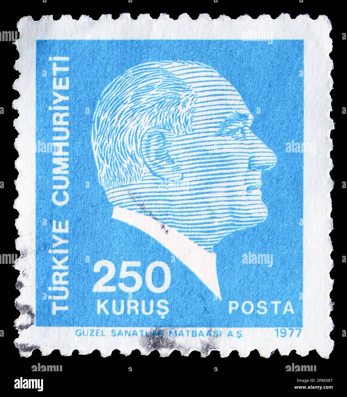 MOSCOW, RUSSIA - OCTOBER 7, 2019: Postage stamp printed in Turkey shows ...