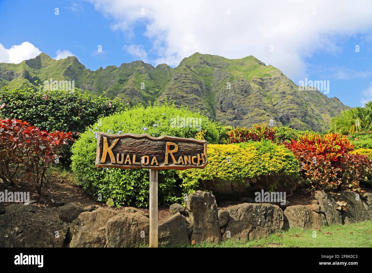 Entrance to Kualoa Ranch, Oahu, Hawaii Stock Photo - Alamy