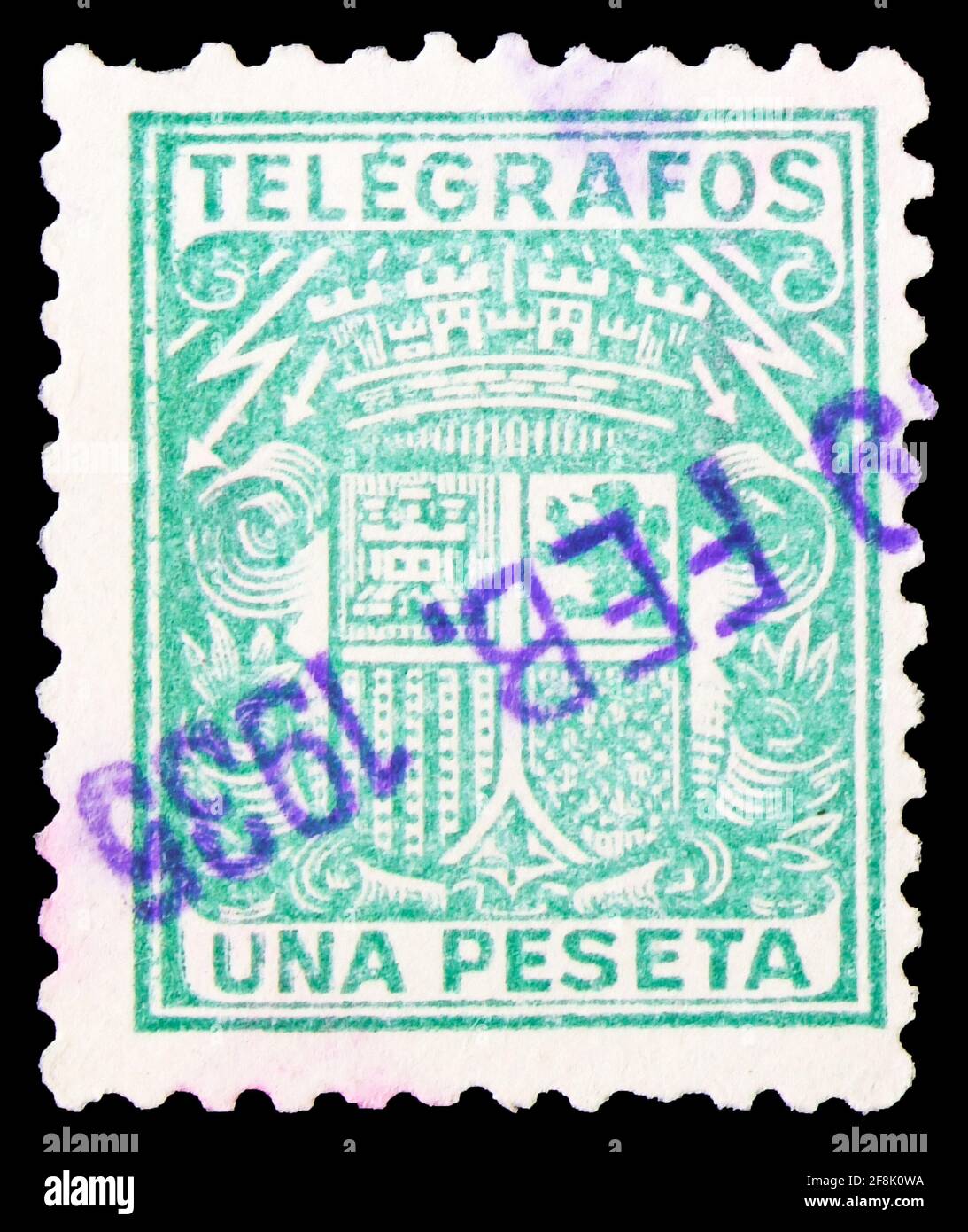 MOSCOW, RUSSIA - OCTOBER 7, 2019: Postage stamp printed in Spain shows ...