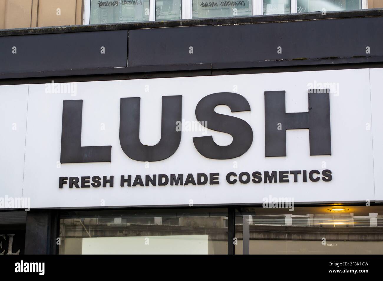 LEICESTER, ENGLAND- 3 April 2021: Lush cosmetics store in Leicester ...
