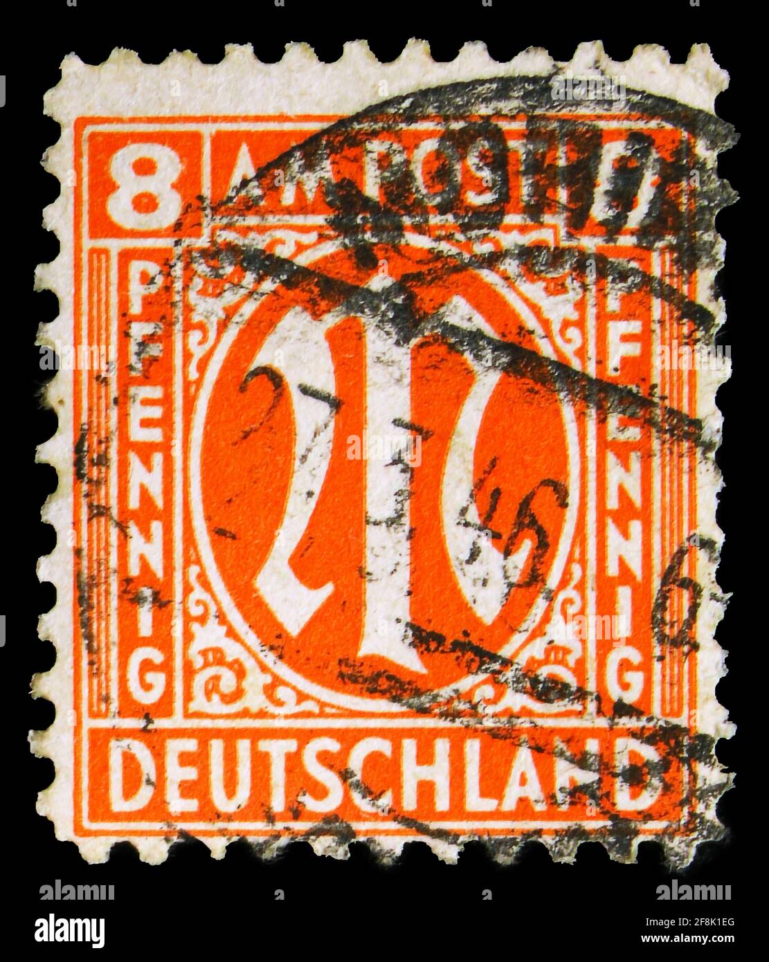 MOSCOW, RUSSIA - OCTOBER 7, 2019: Postage stamp printed in Germany ...