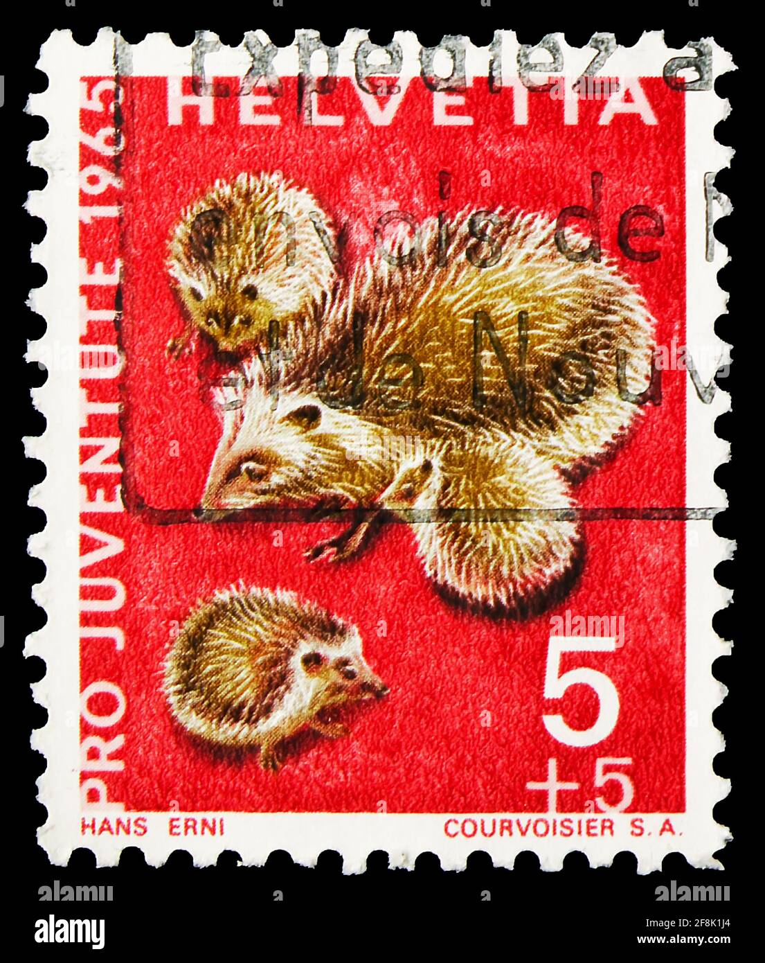 MOSCOW, RUSSIA - OCTOBER 7, 2019: Postage stamp printed in Switzerland ...