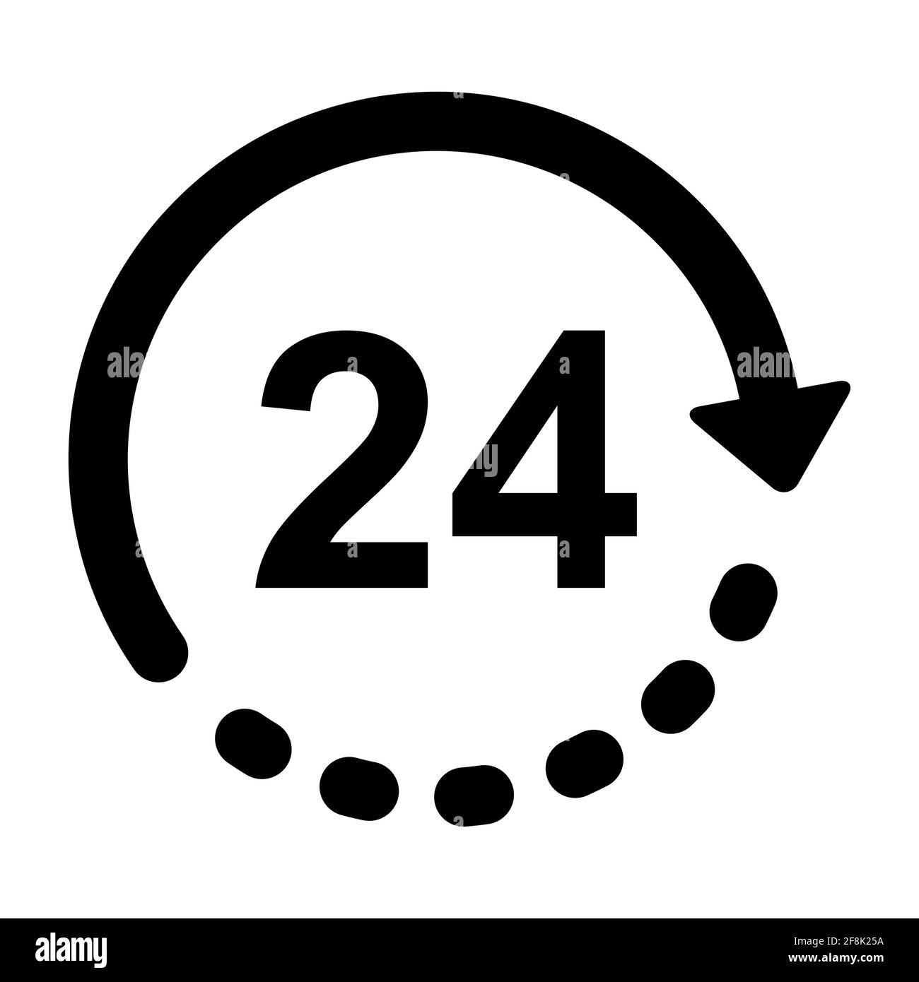 Time flat icon 24 hours vector, classic watch design isolated on white ...