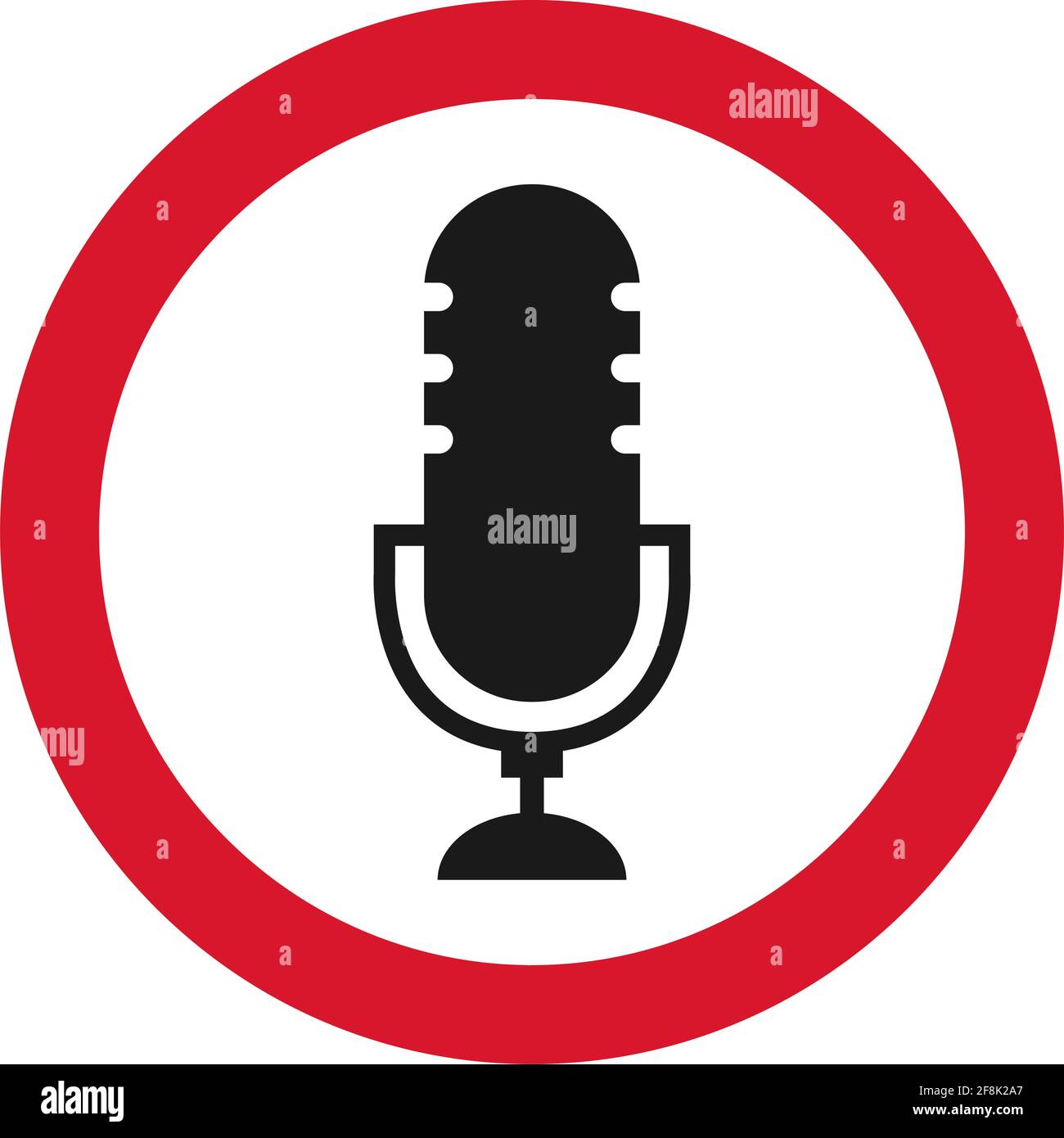 No recording sign. No microphone sign, vector icon illustration Stock ...