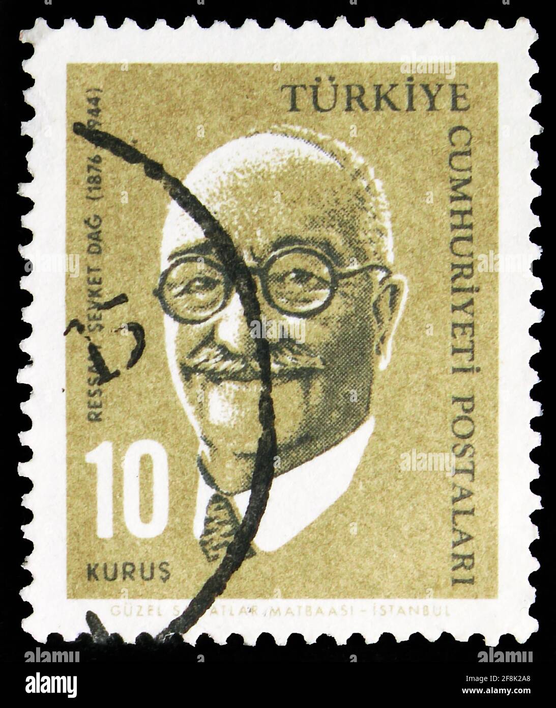 MOSCOW, RUSSIA - OCTOBER 7, 2019: Postage stamp printed in Turkey shows ...