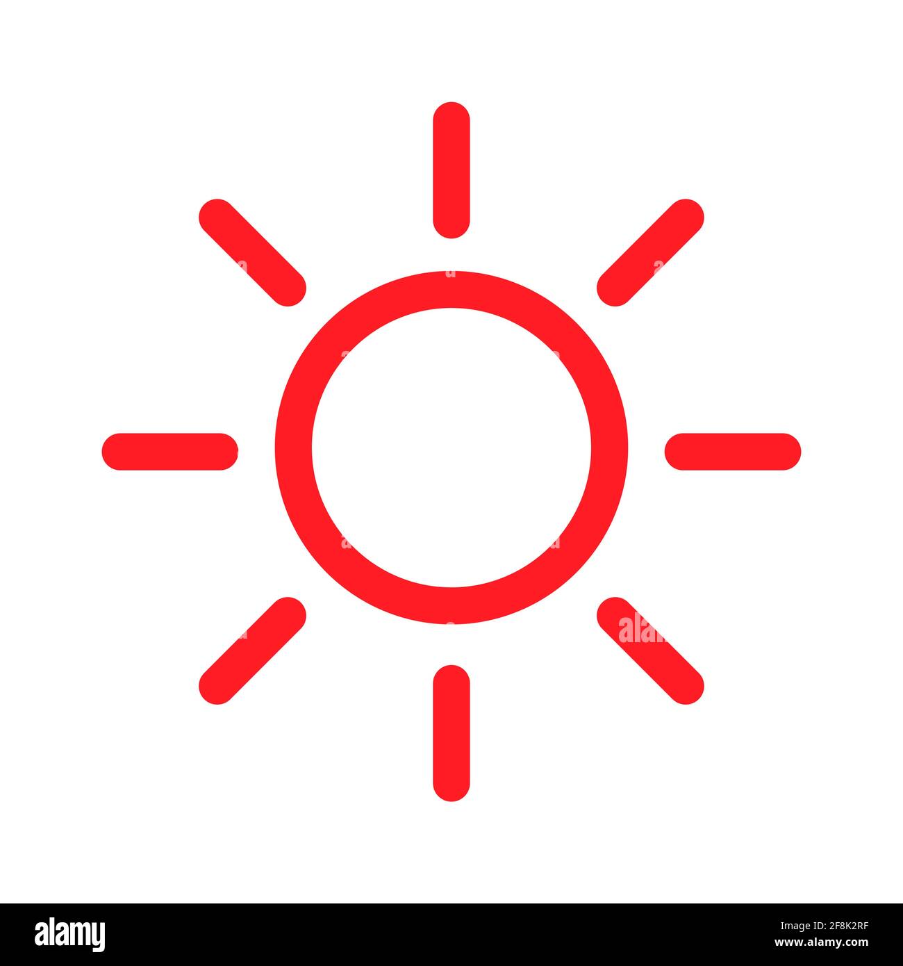 Brightness intensity icon. Isolated vector symbol on white background ...