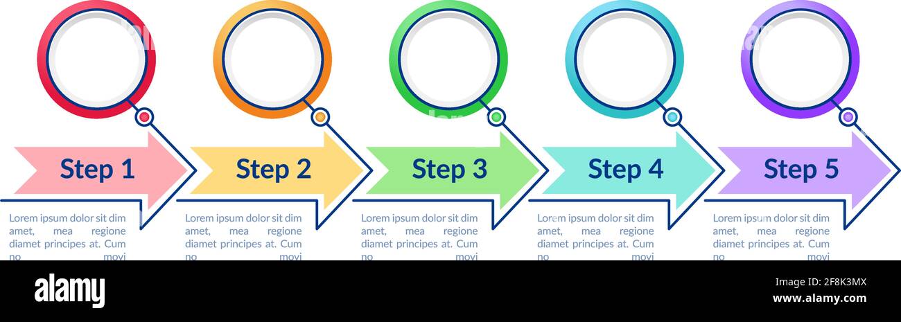 Colored circle steps vector infographic template Stock Vector Image ...