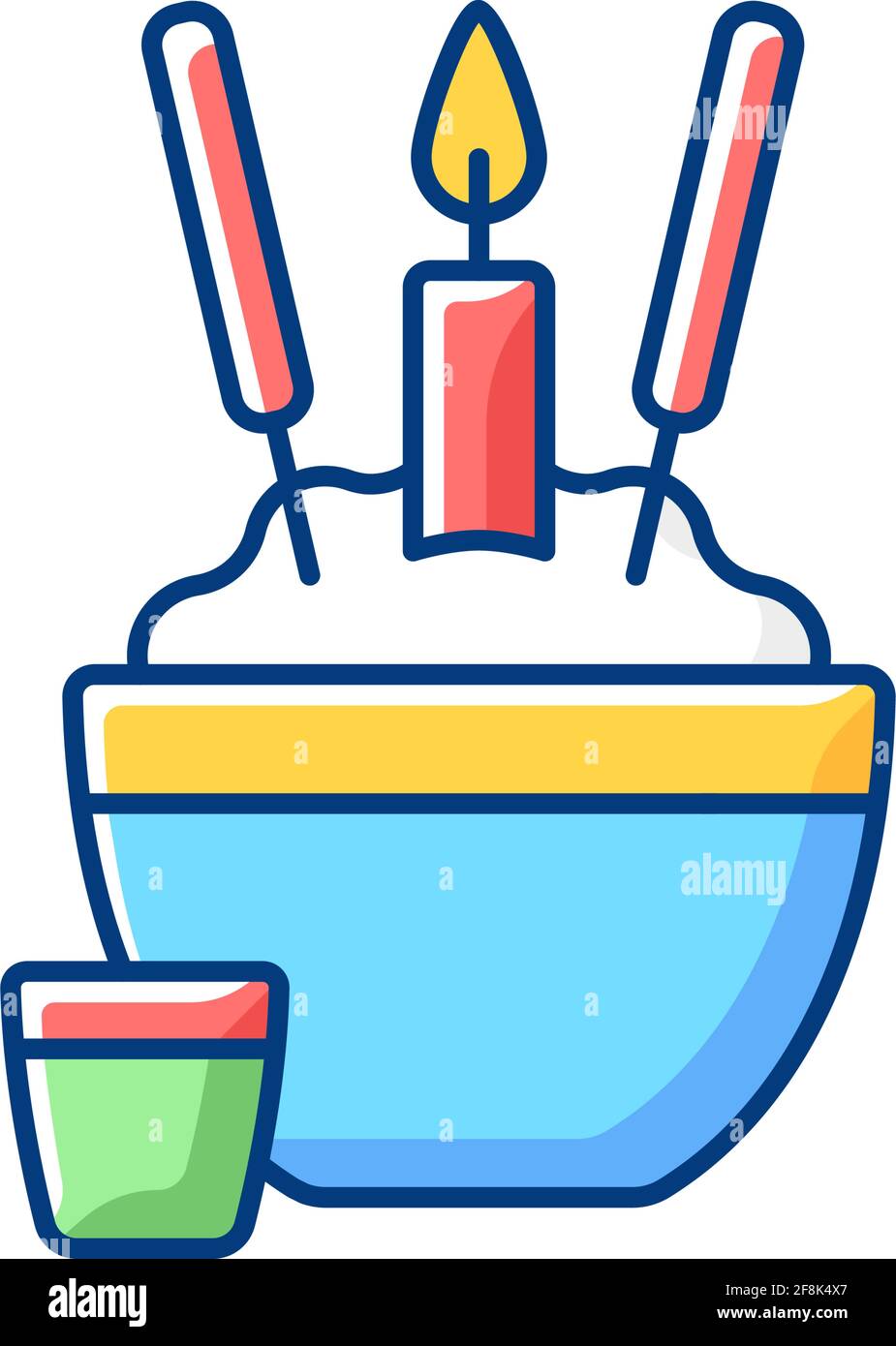 Rice bowl RGB color icon Stock Vector Image & Art - Alamy