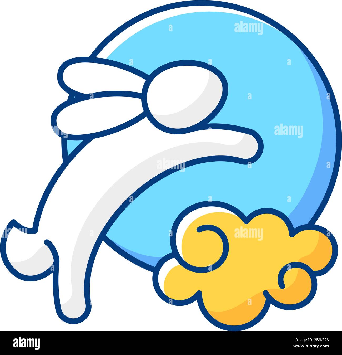 Rabbits and moon RGB color icon Stock Vector Image & Art - Alamy