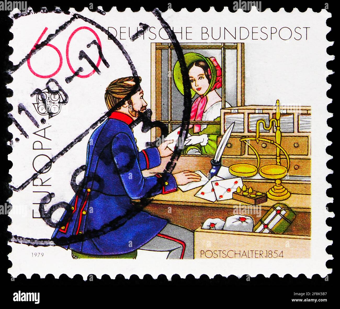 Old woman at post office counter hi-res stock photography and images ...