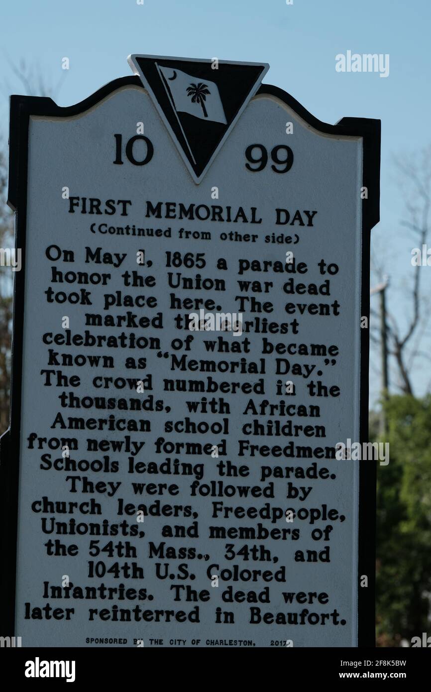 Plaque to location of first memorial day Stock Photo - Alamy