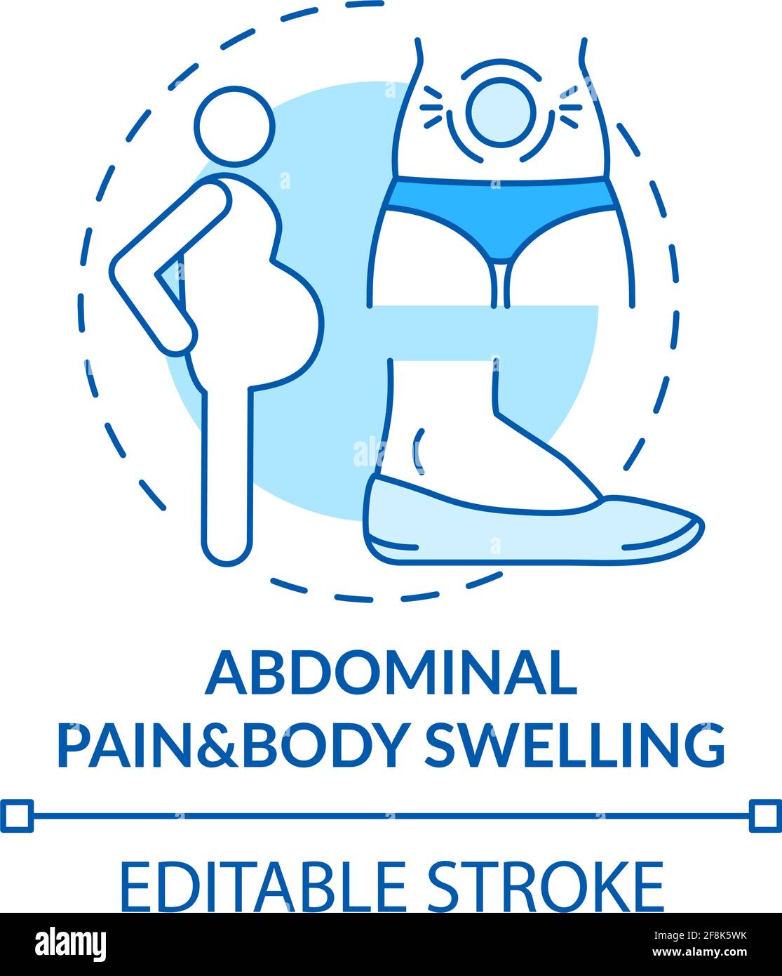 Abdominal pain and body swelling concept icon Stock Vector Image & Art ...