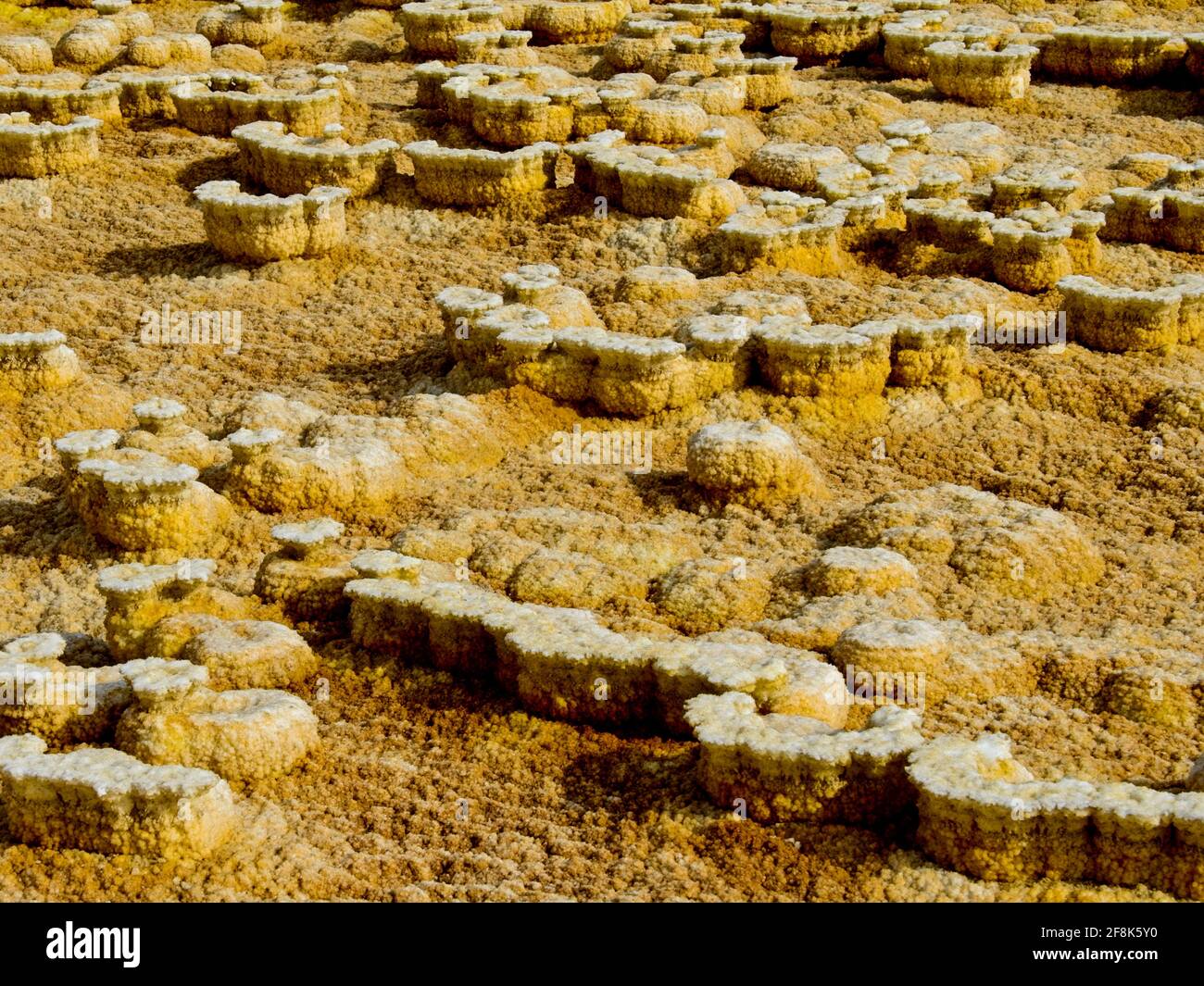 Closeup of rock patterns in one of the hottest places on earth, Danakil ...