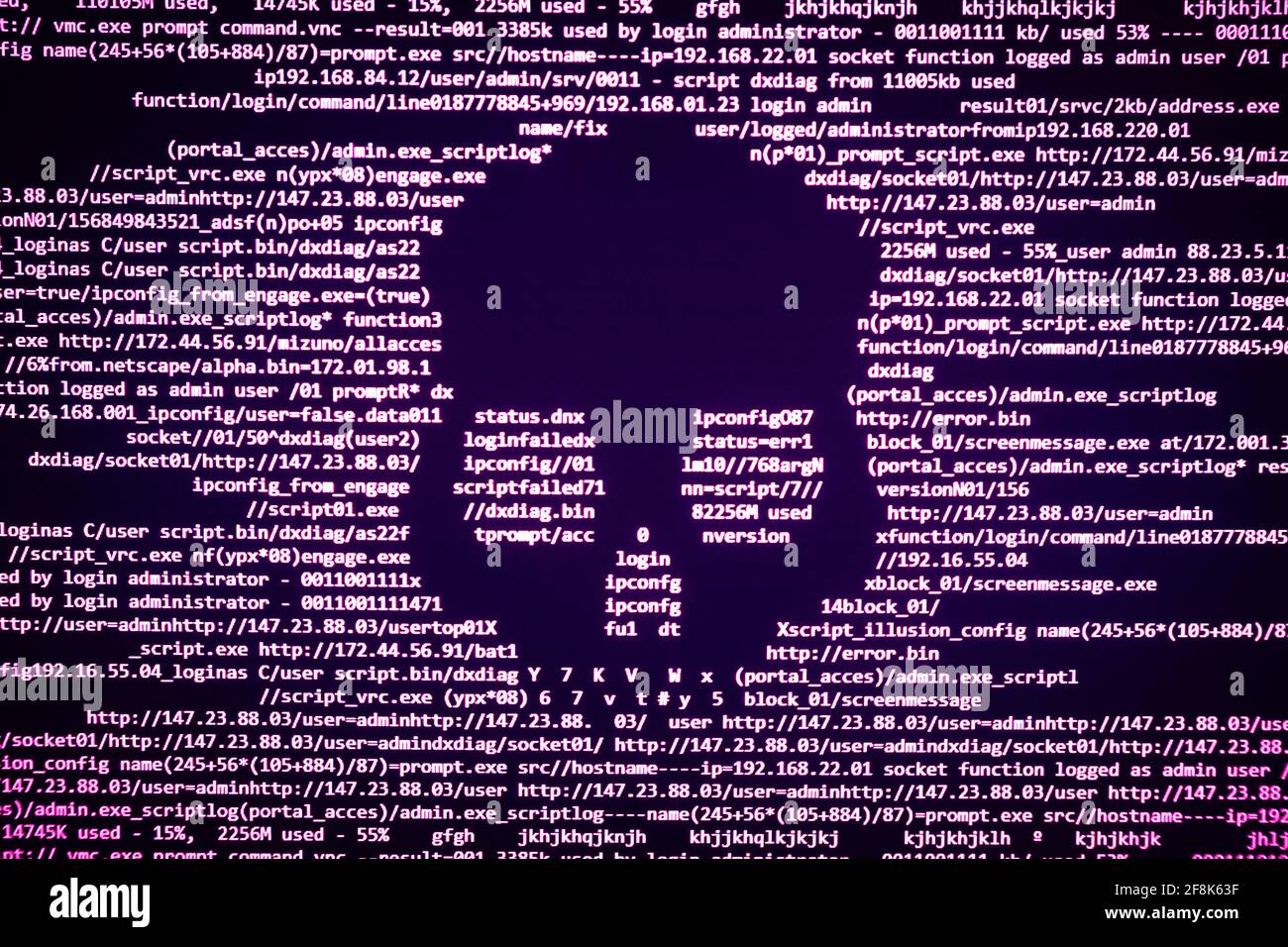 Hacker attack message in computer Stock Photo - Alamy