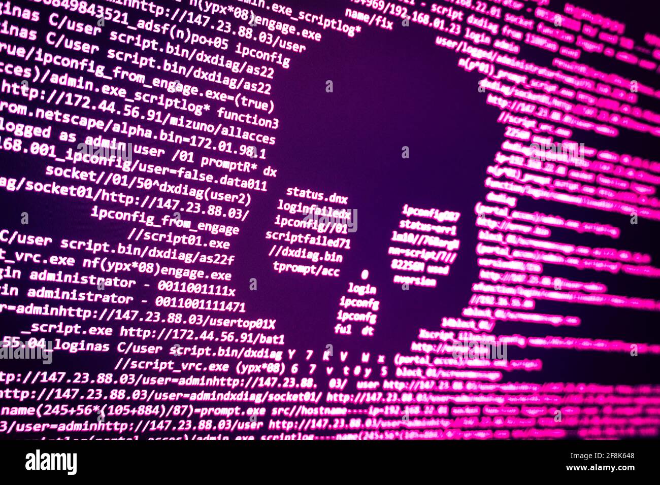 Blue Hacker Attack Background Skull High Resolution Stock Photography ...